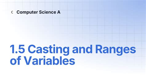15 Casting And Ranges Of Variables Computer Science A