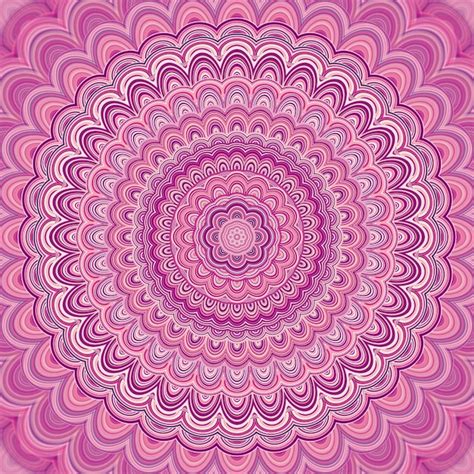 Free Vector Pink Mandala Fractal Ornament Background Round Symmetrical Vector Pattern