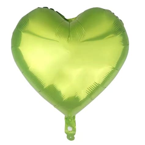18 Plain Heart Shape Series Balloon Foil Lime Green North Star Balloons