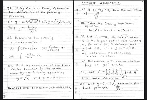 Solved Q6 Using Calculus Rules Determine The Derivalive Of Chegg Com