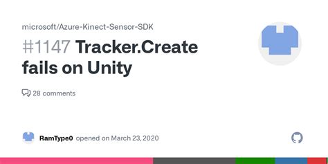 Trackercreate Fails On Unity · Issue 1147 · Microsoftazure Kinect Sensor Sdk · Github