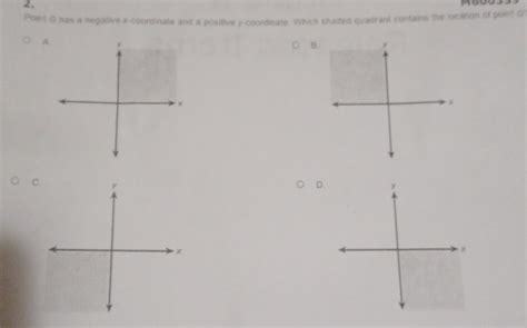 2 point g has a negative x coordinate and a positive y coordinate