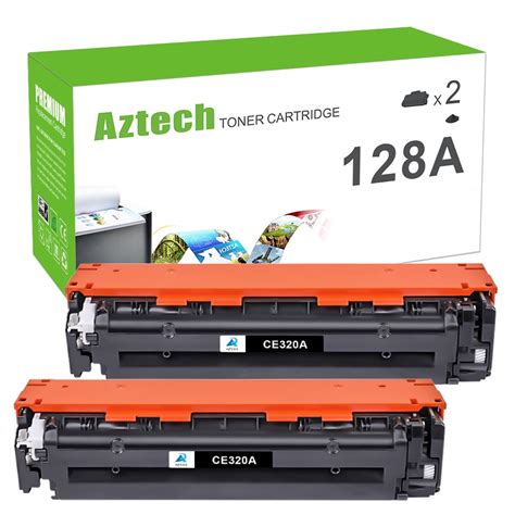 Aaztech 2 Pack Compatible Toner Cartridge For Hp 128a Ce320a Printer Ink Black