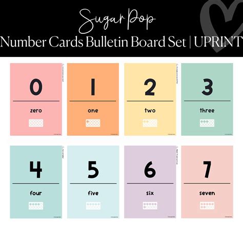 Number Cards Bulletin Board Set Pastel Classroom Decor Schoolgirl Style