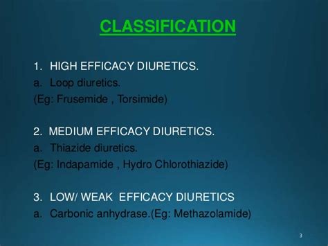 Classification Of Diuretics