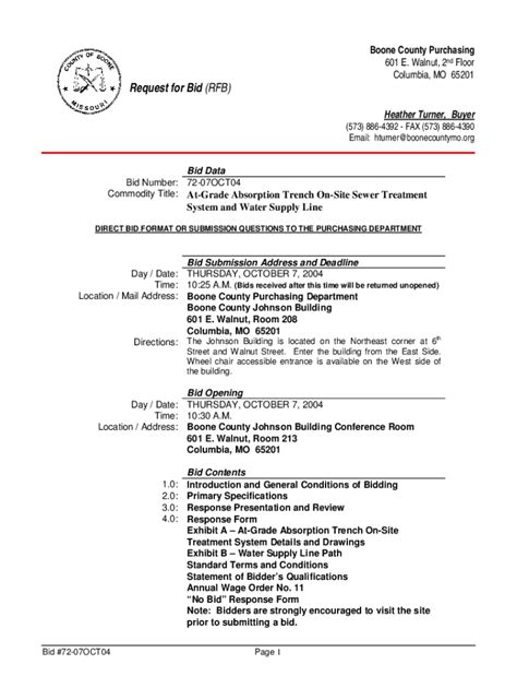 Fillable Online Request For Bid Rfb Fax Email Print Pdffiller