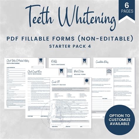 Teeth Whitening Fillable Business Forms Clickable Pdfs Tooth