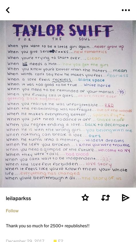 Taylor Swift Songs List Artofit