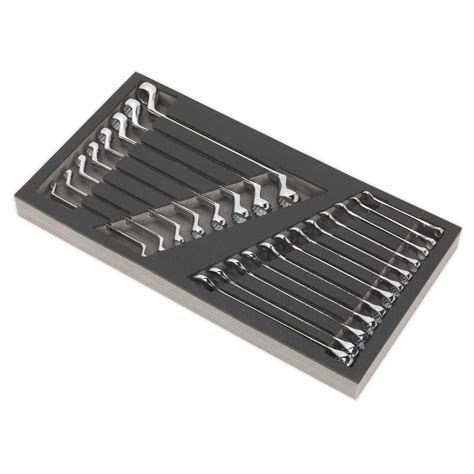 Sealey Tool Tray With Combination And Deep Offset Spanner Set 20pc Metric Ondemand Truck Parts