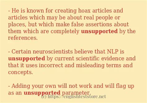 Example Uses In Sentence Of Unsupported Englishteststore Blog