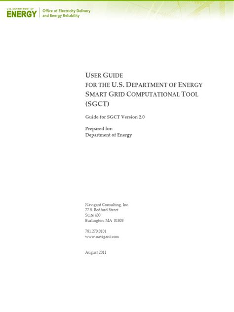 Us Doe Smart Grid Computational Tool User Guide Version 20 Pdf