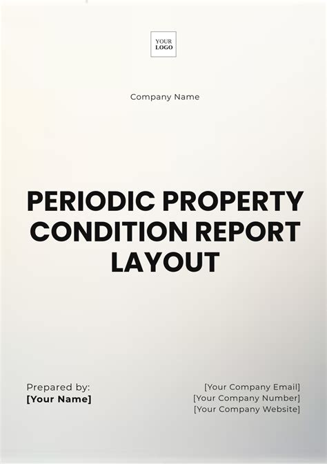 Free Property Condition Report Template To Edit Online