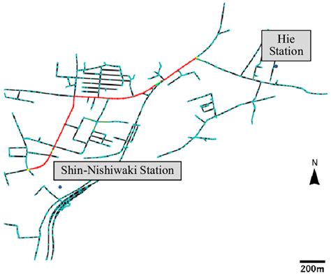 Route Obtained Adopting Dijkstras Algorithm Between Shin Nishiwaki Download Scientific Diagram