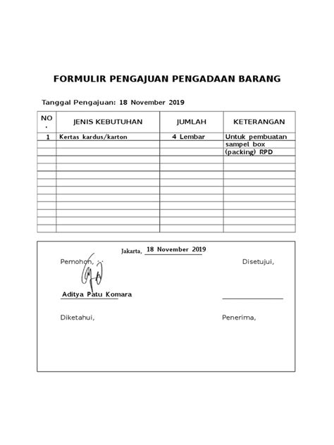 Detail Contoh Formulir Sederhana Koleksi Nomer 8