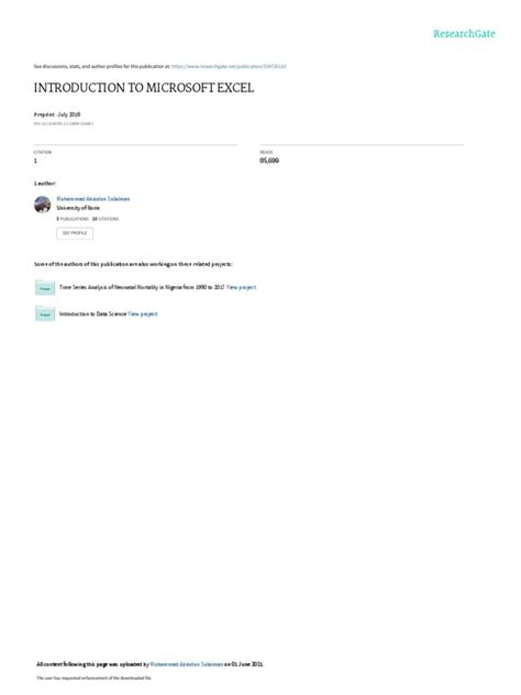 microsoft excel interface pdf