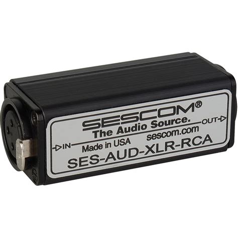 Sescom 1 Channel Balanced XLR To Unbalanced RCA SES AUD XLR RCA