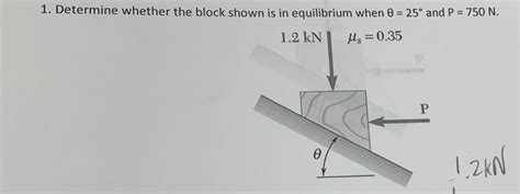 Solved Determine Whether The Block Shown Is In Chegg Com