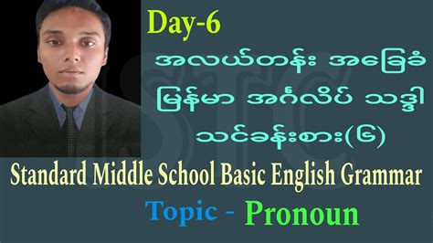 Middle School Basic English Grammar Lesson 6 အလယ်တန်း အခြေခံ အင်္ဂလိပ်သဒ္ဒါ သင်ခန်းစာ ၆