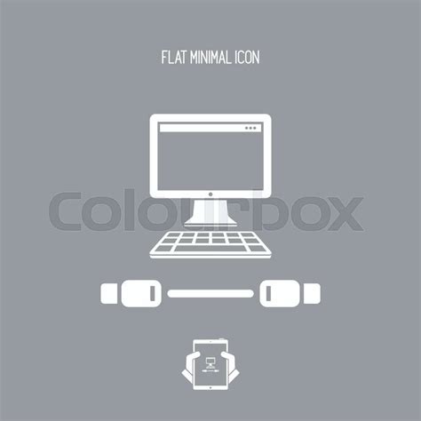 Computer Cable Usb Flat Minimal Icon Colourbox