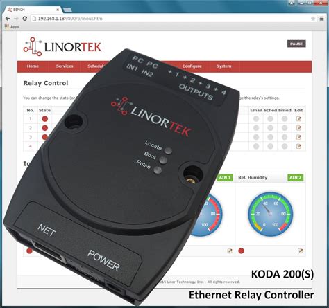 KODA 200 TCP IP Web Relay Ethernet I O Remote Monitoring Controller Email Alerts POE Enabled