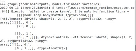 Executor Error Message In Gradienttapejacobian · Issue 32460
