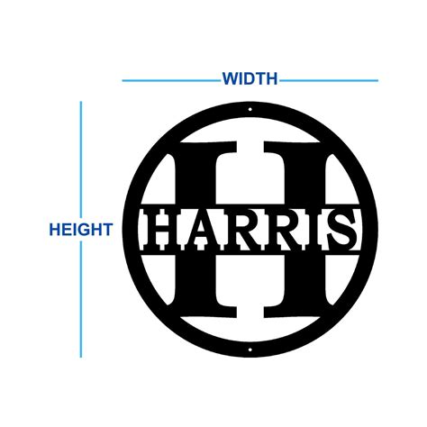 Custom Circular Split Letter Monogram Sign Personalized Wall Art Pillars Customs