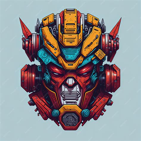 Premium Vector Vector Illustration Robot Character Terminator Transformers Head Design
