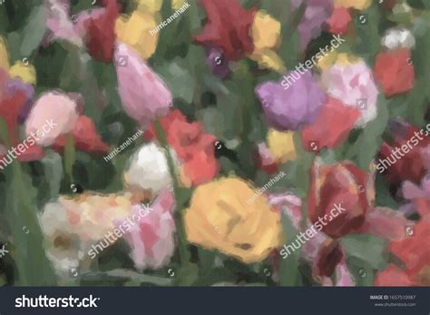 다양한 색상의 수채화 배경입니다브러시로 페인팅된 스프링 스톡 일러스트 1657510987 Shutterstock