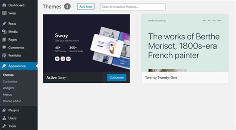 Theme Installation Sway Theme Documentation