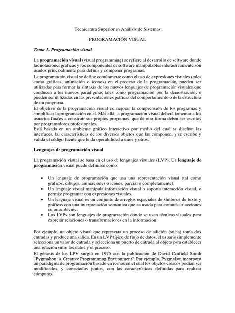 Anillar Programacion Visual Pdf Interfaces Gráficas De Usuario Lenguaje De Programación