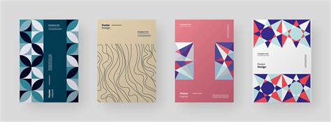 추상적인 기하학적 구성 그림이 있는 포스터 컬렉션입니다 잡지 표지에 대한 스톡 벡터 아트 및 기타 이미지 잡지 표지 책표지 기하 도형 Istock