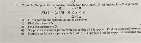 Solved Suppose The Cumulative Distribution Function Cdf