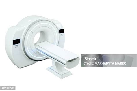 Mri 기계 백색 배경에 격리된 자기 공명 화상 진찰 기계 개념 의학 기술 미래 3d 렌더링 3d 일러스트레이션 복사 공간 3d 스캔에 대한 스톡 사진 및 기타 이미지