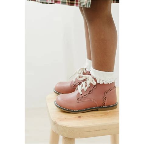 Junie Lace Up Boot Rose Lamour Shoes Maisonette