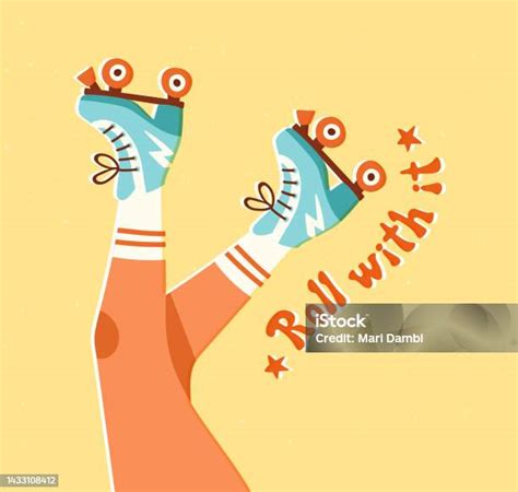 복고풍 롤러 스케이트와 양말을 착용 한 소녀의 다리를 거꾸로 뒤집어 놓습니다 롤러 스케이트에 대한 스톡 벡터 아트 및 기타 이미지 롤러 스케이트 롤러 스케이팅