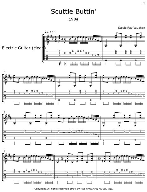 Scuttle Buttin Sheet Music For Electric Guitar