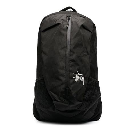 Stussy Logo Backpack In Black Mens Stussy Uk Outlet At Seikk