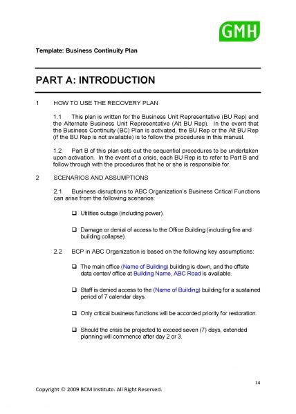 File Plan Develop Template Part A 1  Bcmpedia A Wiki Glossary For Business Continuity