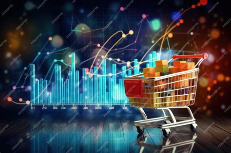 Premium Photo Shopping Cart Surrounded By Colorful Data Charts And Graphs Marketing And Sales