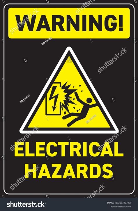 Warning Electrical Hazards Sign Vector Stock Vector Royalty Free