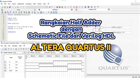 Rangkaian Half Adder Dengan Menggunakan Schematic File Dan Verilog Hdl