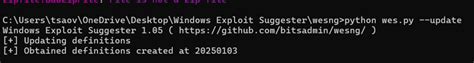 01 07 2025 running windows exploit suggester victor tsao s blog