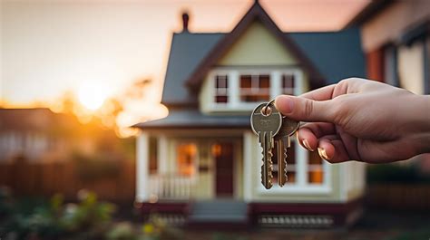 Premium Photo A Hand Holding Keys In Front Of A House