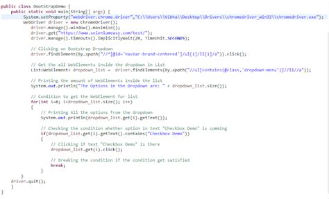 How To Automate Bootstrap Dropdown Using Selenium Webdriver Qa Automation Expert