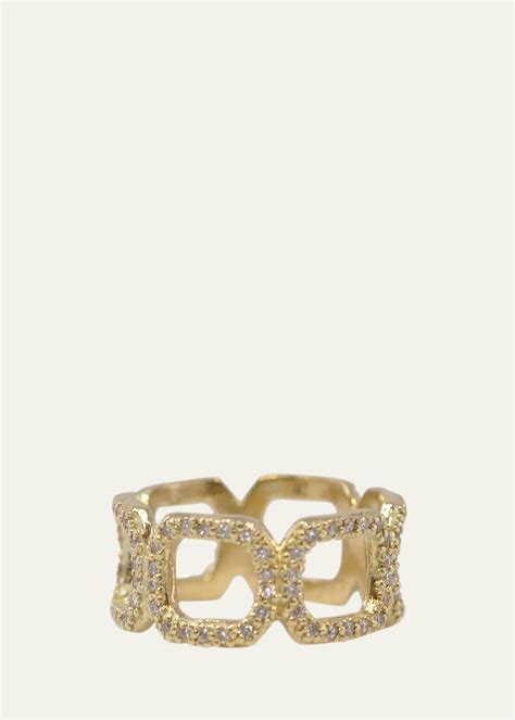 armenta 18k yellow gold diamond paperclip stack ring bergdorf goodman