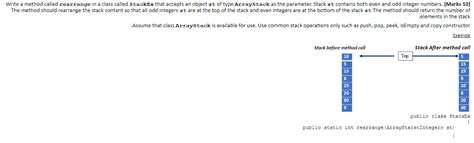 Solved Write A Method Called Rearrange In A Class Called