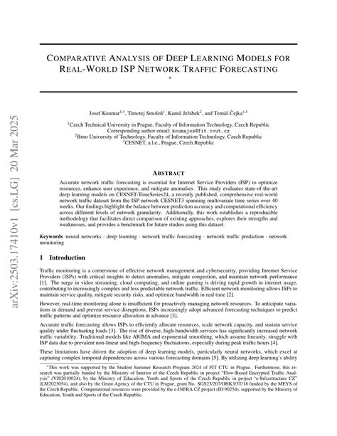 Pdf Comparative Analysis Of Deep Learning Models For Real World Isp Network Traffic Forecasting