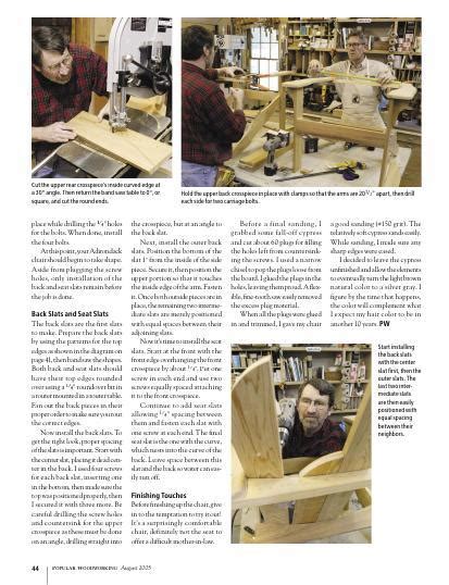 Norm Abrams Adirondack Chair Woodworking Project Woodsmith Plans