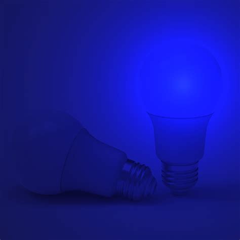 Ameriluck 2 Pack Colored A19 Led Light Bulb Deep Cobalt Blue With
