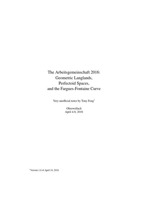 Geometric Langlands Perfectoid Spaces And Fontaine Fargues Curves Pdf